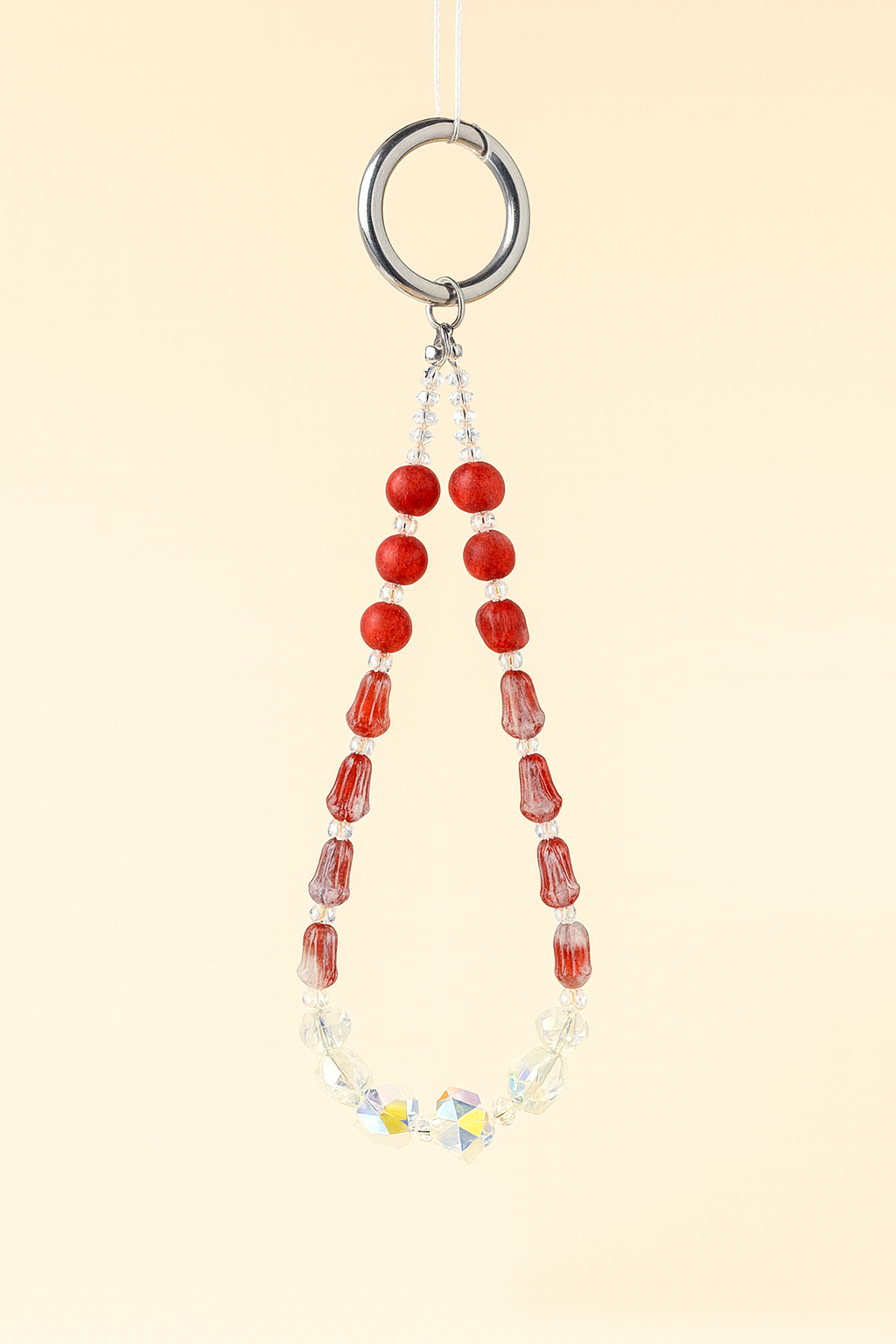 Ruby Crystal Beaded Bag Charm